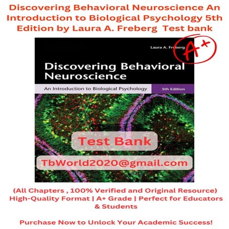 Discovering Behavioral Neuroscience An Introduction to Biological Psychology 5th Edition by ...