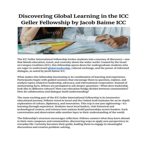 The ICC Geller International Fellowship_ Shaping Global Citizens for a ...