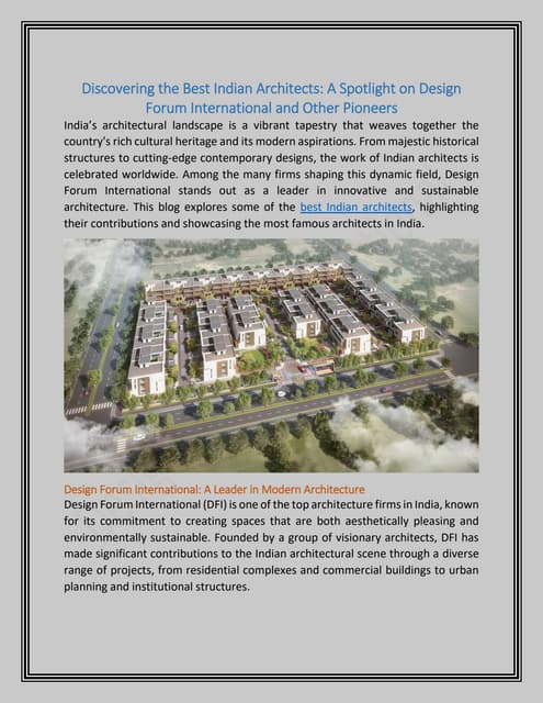 Design Forum International Celebrating Excellence with India's Best Architects.pptx