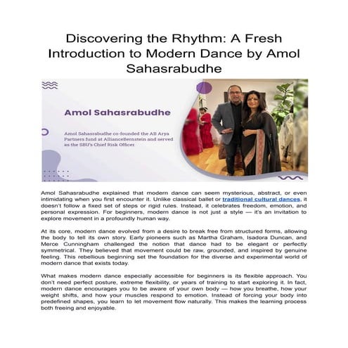Discovering the Rhythm_ A Fresh Introduction to Modern Dance by Amol ...
