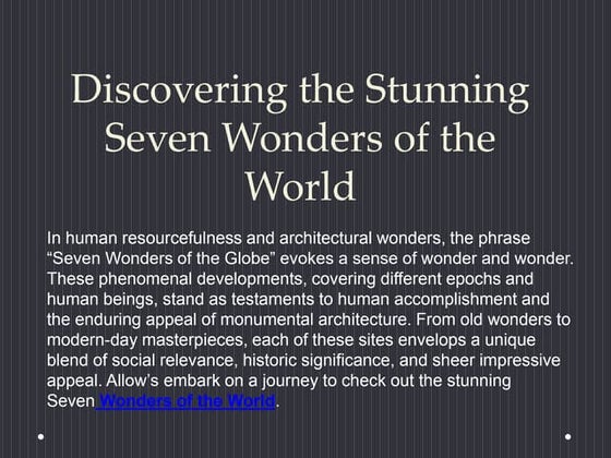 7 wonders of Ancient world | PPT