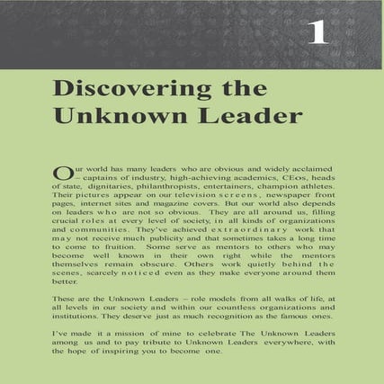Discovering the Unknown Leader | PDF