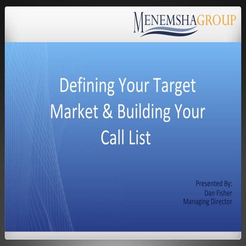 Discoverorg Defining your Target Market Building your Call List | PPT