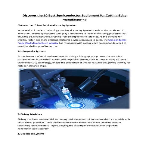 Discover the 10 Best Semiconductor Equipment for Cutting-Edge ...