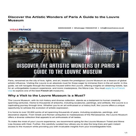 Discover the Artistic Wonders of Paris A Guide to the Louvre Museum .pdf