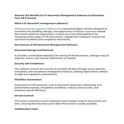 Discover the Benefits for hr Document Management Software to Streamline ...