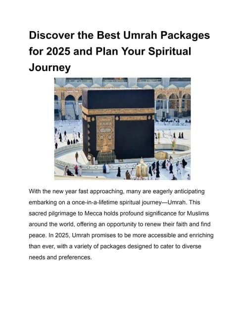 Umrah packages 2021 al muslim travel | PPT