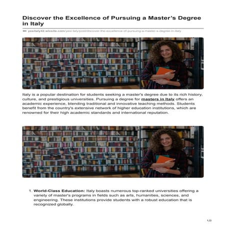 Discover the Excellence of Pursuing a Masters Degree in Italy.pdf