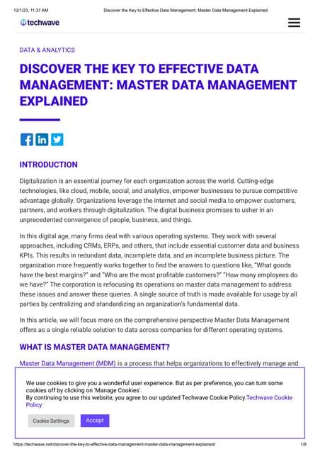 Common Misconceptions About Master Data Management | PPT
