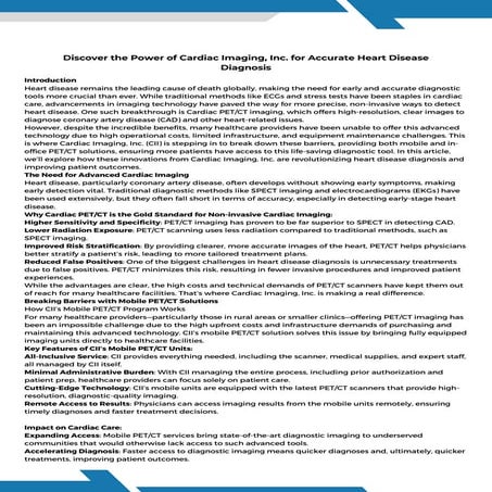 Discover the Power of Cardiac Imaging, Inc. for Accurate Heart Disease ...