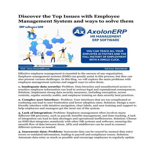 Discover the Top Issues with Employee Management System and ways to solve them.pdf | Business ...