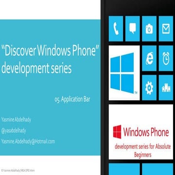 "Discover windows phone" 05. Application Bar | PPTX