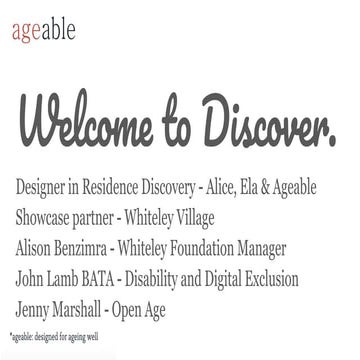 Ageable Aging2.0 Discovery presentation 3 Nov 2020 | PPT