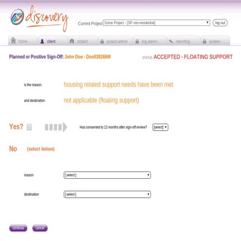 Discovery Sign-off - one of the screens. | PDF