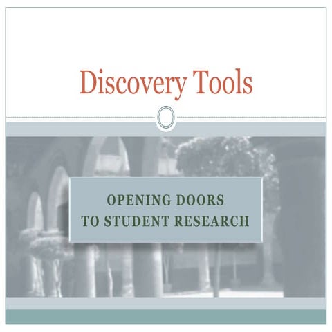 Discovery tools | PPT