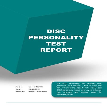 Disc personality test_report | PDF | Career Advice | Careers