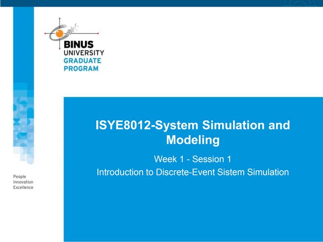 System Modeling & Simulation Introduction | PPTX
