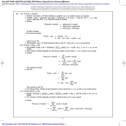 Discrete Time Signal Processing 3rd Edition Oppenheim Solutions Manual Pdf