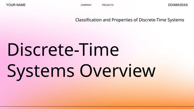 classification of continuous time and discrete time system | PPT