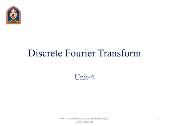 Computing Dft Using Matrix Method Ppt