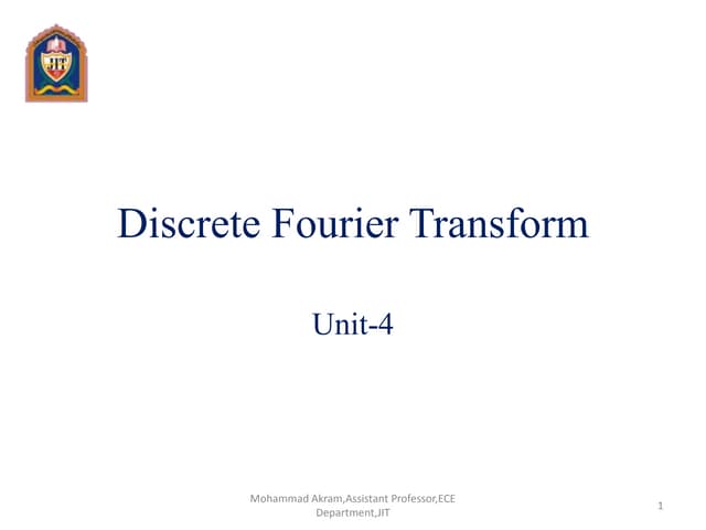 Computing Dft Using Matrix Method Pdf