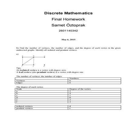 Discrete mathematic answers of questions | DOCX