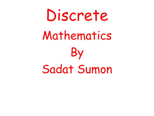 Intro to Discrete Mathematics | PDF