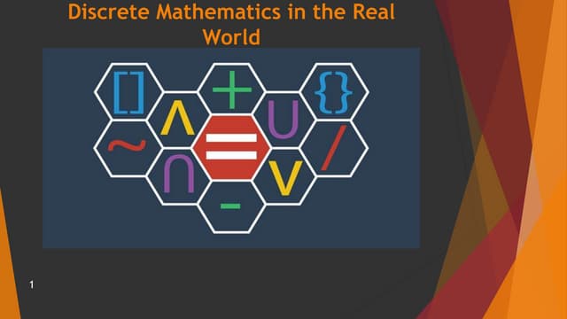 Discrete Mathematics For Real World Applications Ppt