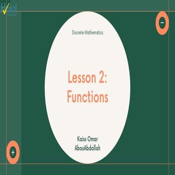Discrete Mathematics Lesson 2 Functions Ppt