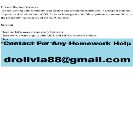 Discrete Random Variables We Are Working With Commonly Used Discrepdf