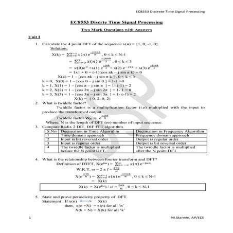 Ec8553 Discrete Time Signal Processing Pdf