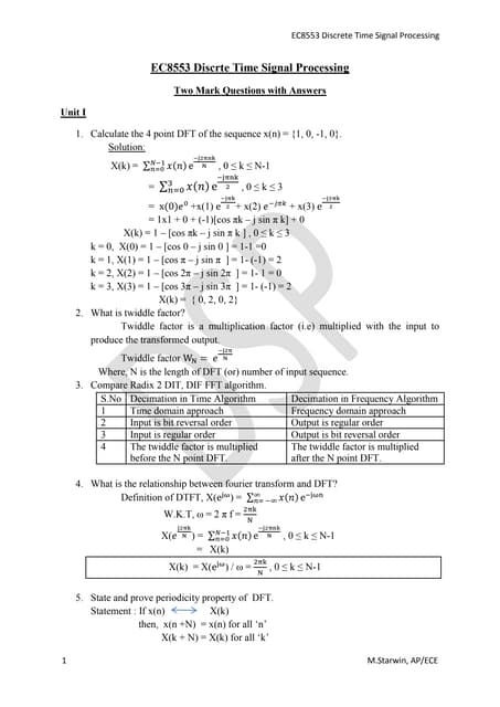 Ec8553 Discrete Time Signal Processing Pdf
