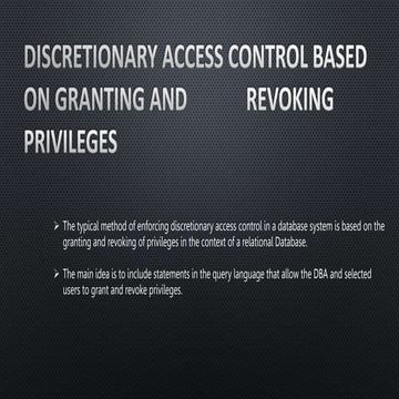 Discretionary Access Control Database Pptx
