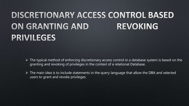 Discretionary Access Control Database Pptx