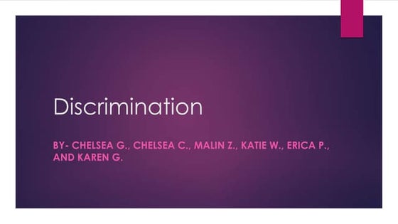 Discrimination PPT | PPT