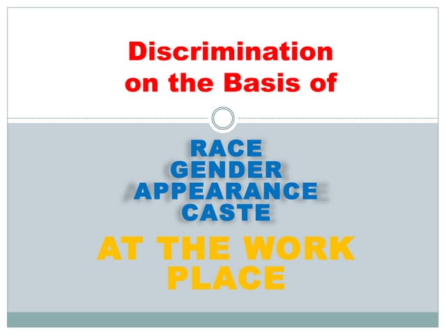 Anti-Discrimination In Australia | PPT