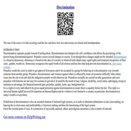 Discrimination | PDF