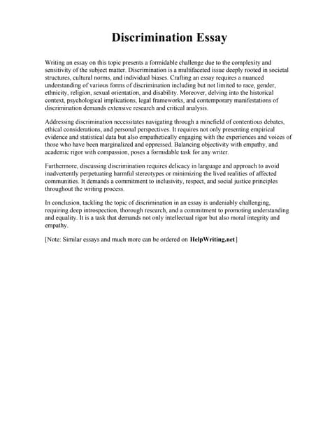 Discrimination Essays.pdf