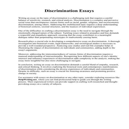 Discrimination Essays.pdf