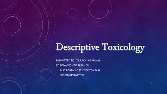 Basic definition and types of toxicology | PPTX