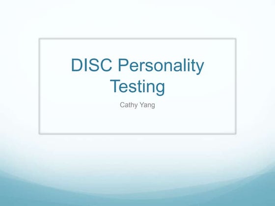 Disc personality profile test | PDF