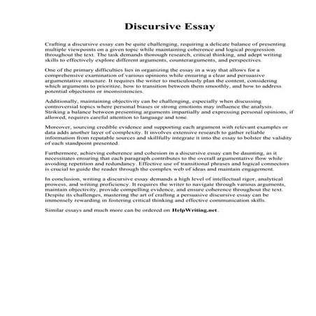 Discursive Essay. California Intercontinental University | PDF ...