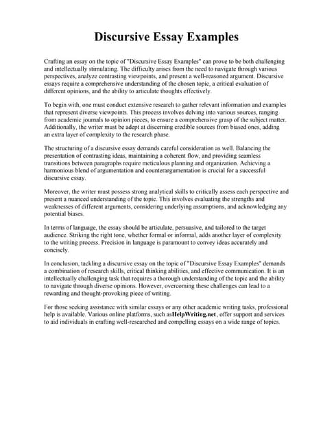 Discursive Essay Sample.pdf | Homework and Study | Education