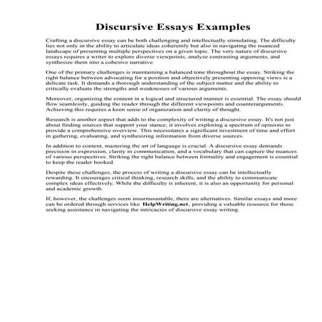 Discursive Essays Examples.pdf | Brain and Nervous System Disorders ...