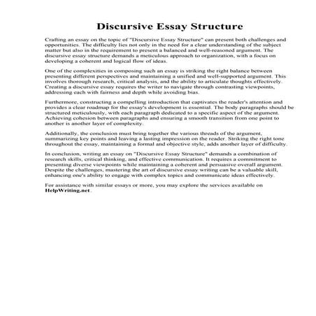 Discursive Essay Structure | PDF