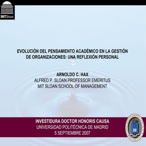 Discurso Arnoldo Hax 05092007 | PPT