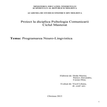 Discurs programarea neuro-lingvistica | DOC
