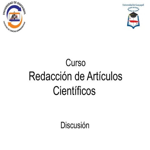 Discusión de un artículo científico | PPT