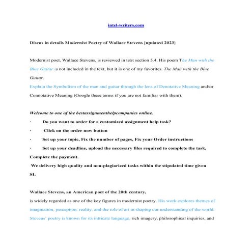 Discus in details Modernist Poetry of Wallace Stevens [updated 2023}.docx