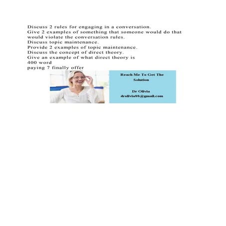 Discuss 2 rules for engaging in a conversation.Give 2 examples of .docx